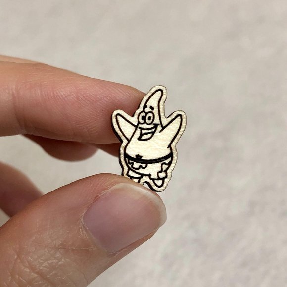 SpongeBob Squarepants | Jewelry | Patrick Star Spongebob Wood Stud ...